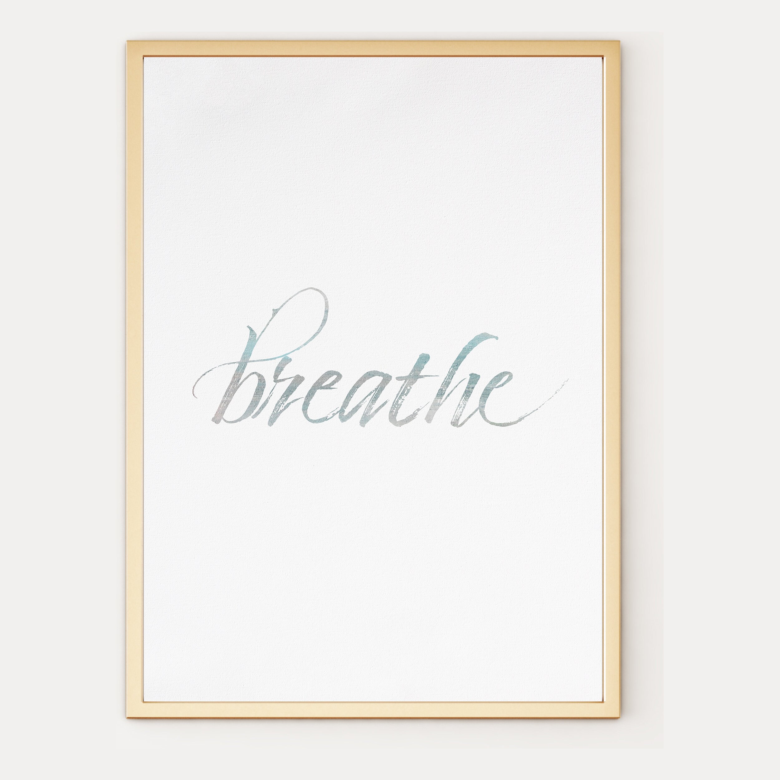 3 Piece Wall Art breathe, Blue Blush Set of 3 Prints DIGITAL DOWNLOAD ...