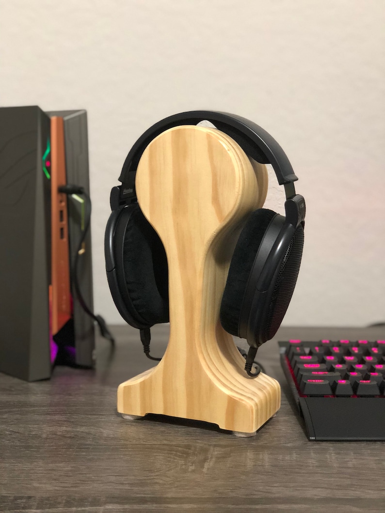 Wood Headphone Stand, Audiophile Wooden Headphone Stand, Headphone ...
