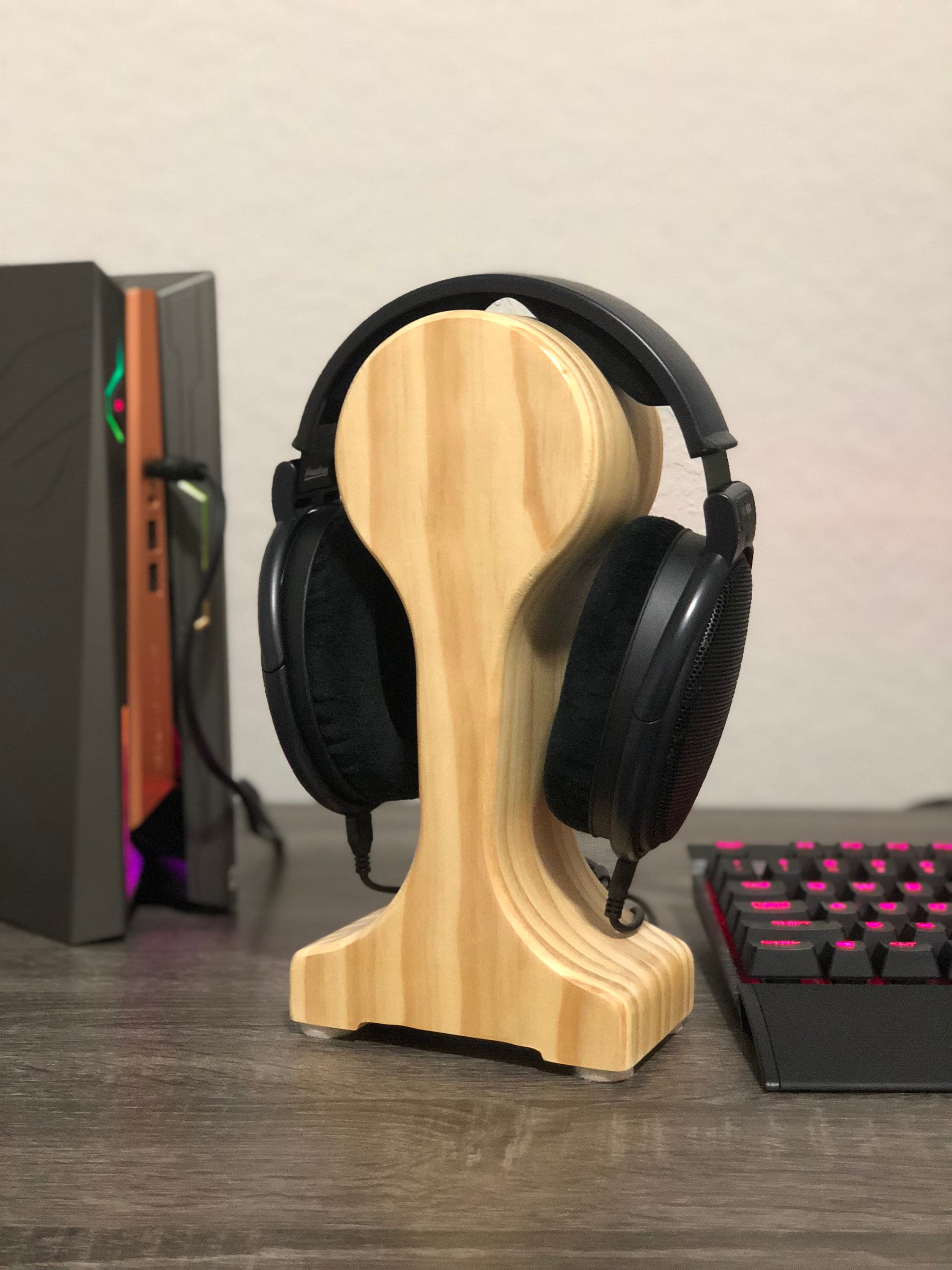 Wood Headphone Stand, Audiophile Wooden Headphone Stand, Headphone ...