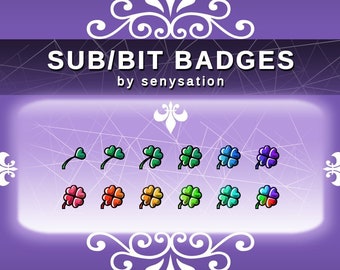 Four Leaf Clover Twitch Sub Bit Badges, Lucky Four-leaf Clover Twitch ...