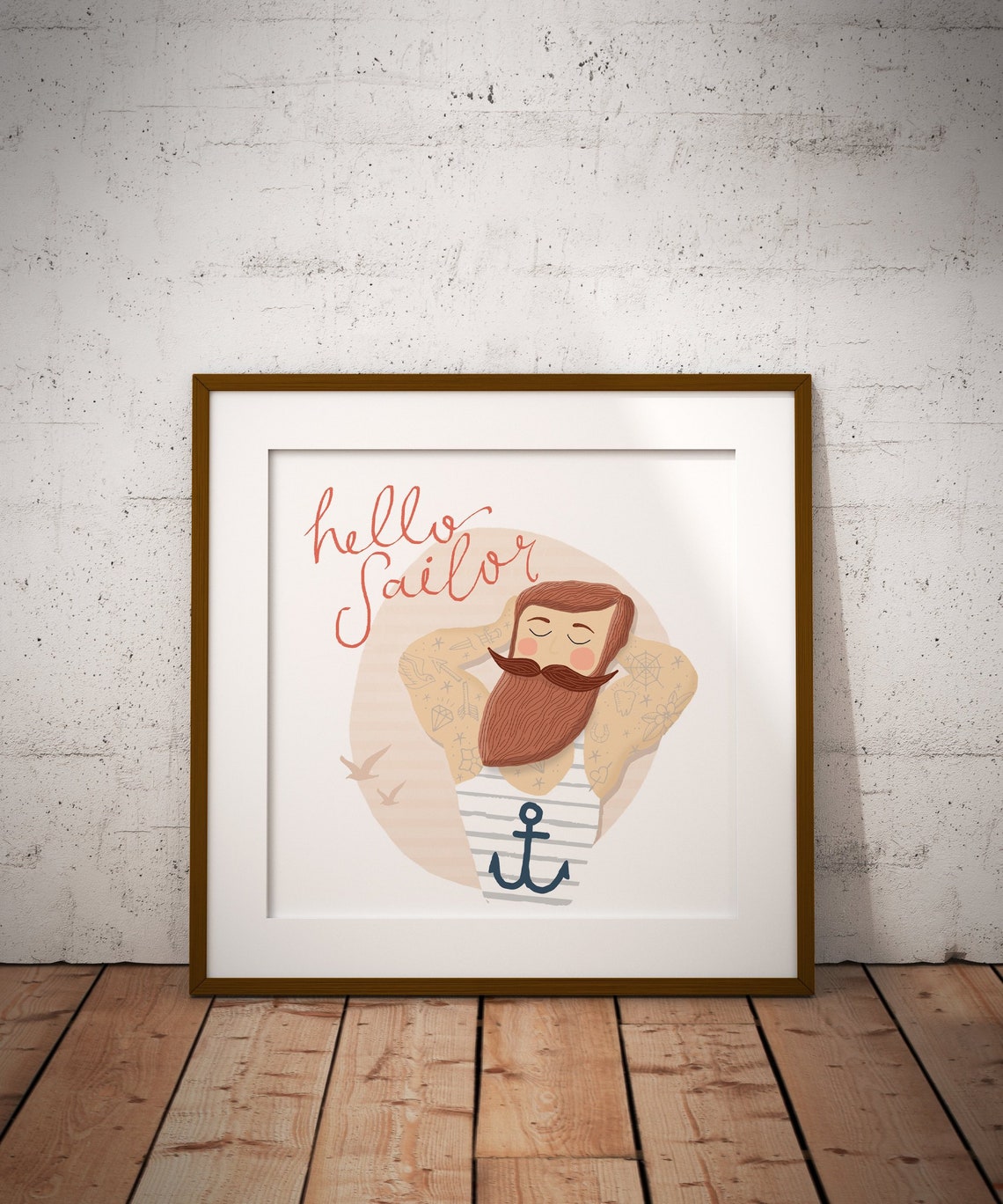 Hello Sailor Nautical Art Print - Etsy UK