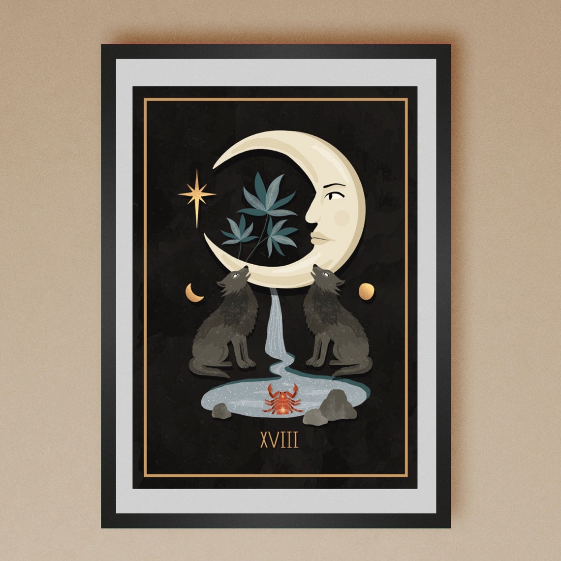 Moon Tarot Card Art Print - Etsy