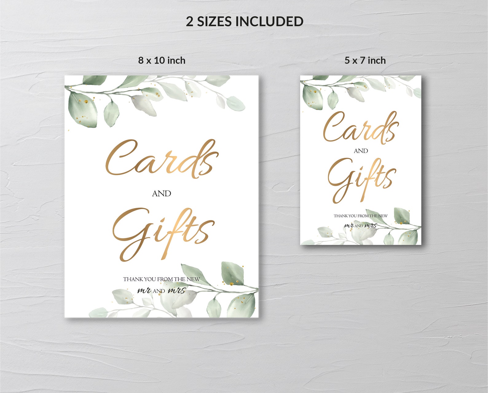 Greenery Cards and Gifts Sign Gold Wedding Sign Greenery Wedding Gift ...