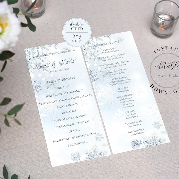Diy Wedding Program - Etsy