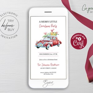 Christmas Truck Gift Tag Template Printable Red Christmas Tags Editable ...