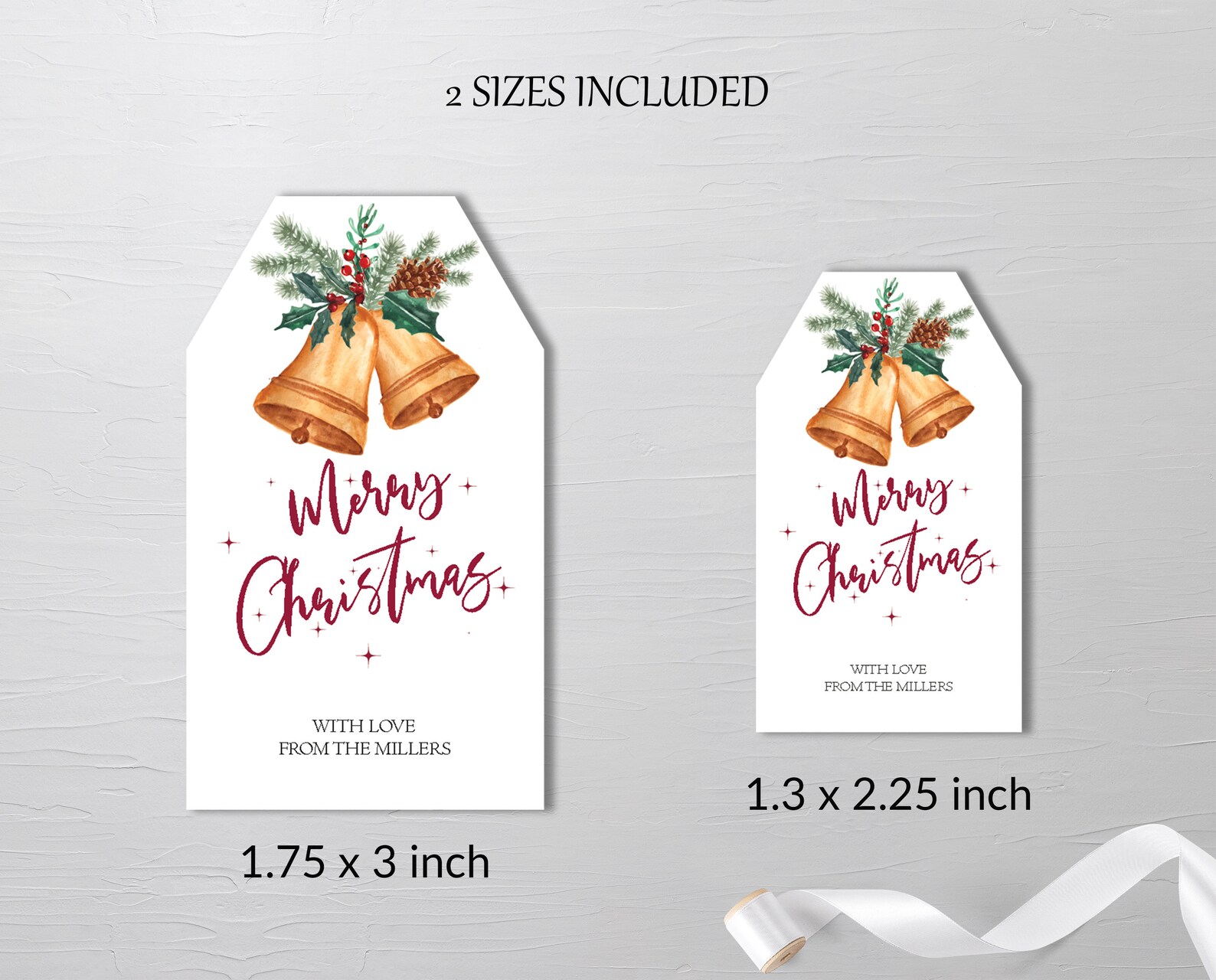 Jingle Bells Christmas Gift Tag Template Printable Christmas - Etsy