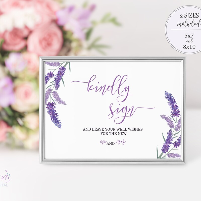 Lavender Guest Book - Etsy