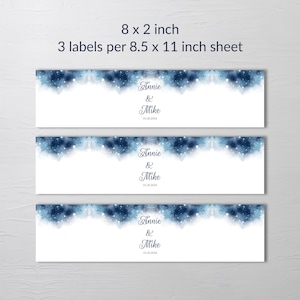 Blue Winter Water Bottle Labels Template Editable Blue Water Label ...