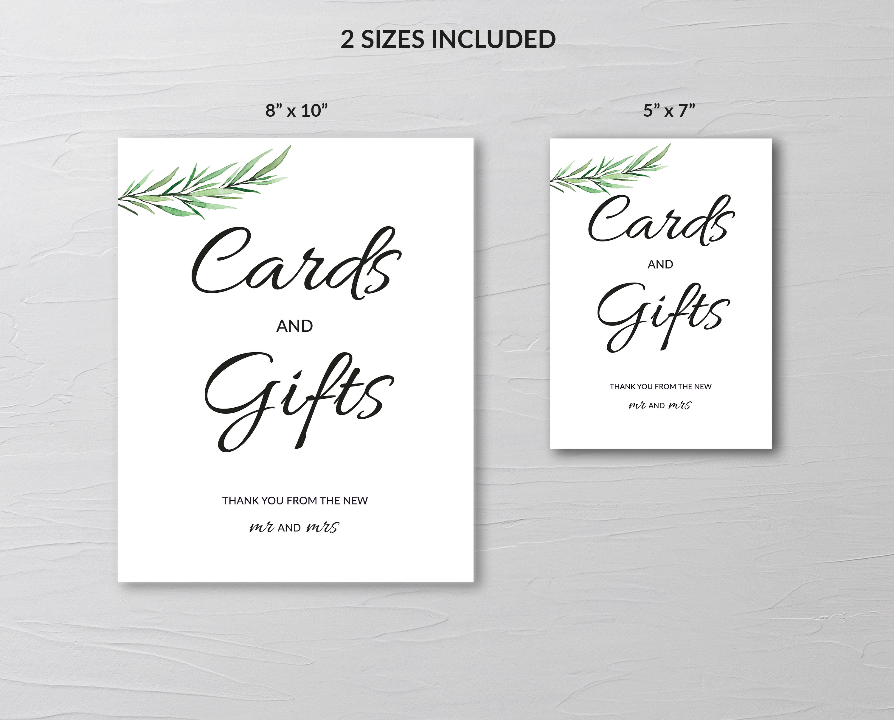 Greenery Cards and Gifts Sign Greenery Leaves Wedding Sign - Etsy