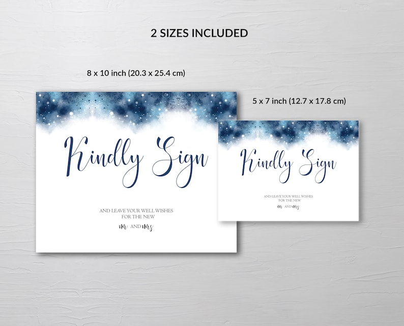 Blue Winter Wonderland Kindly Sign Wedding Sign Printable Wedding Signs ...