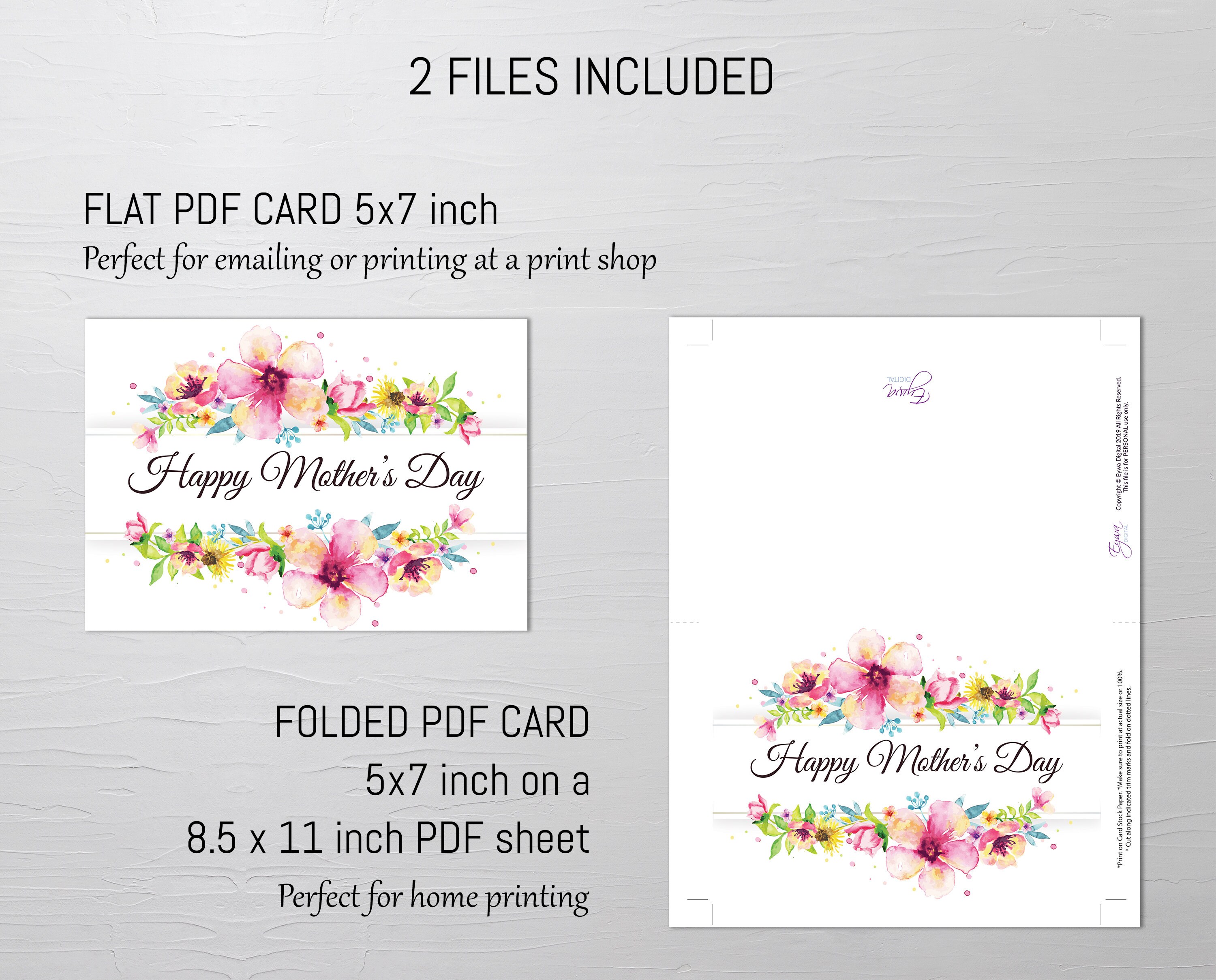 Colorful Mothers Day Card Printable Mothers Day Cards Personalized ...