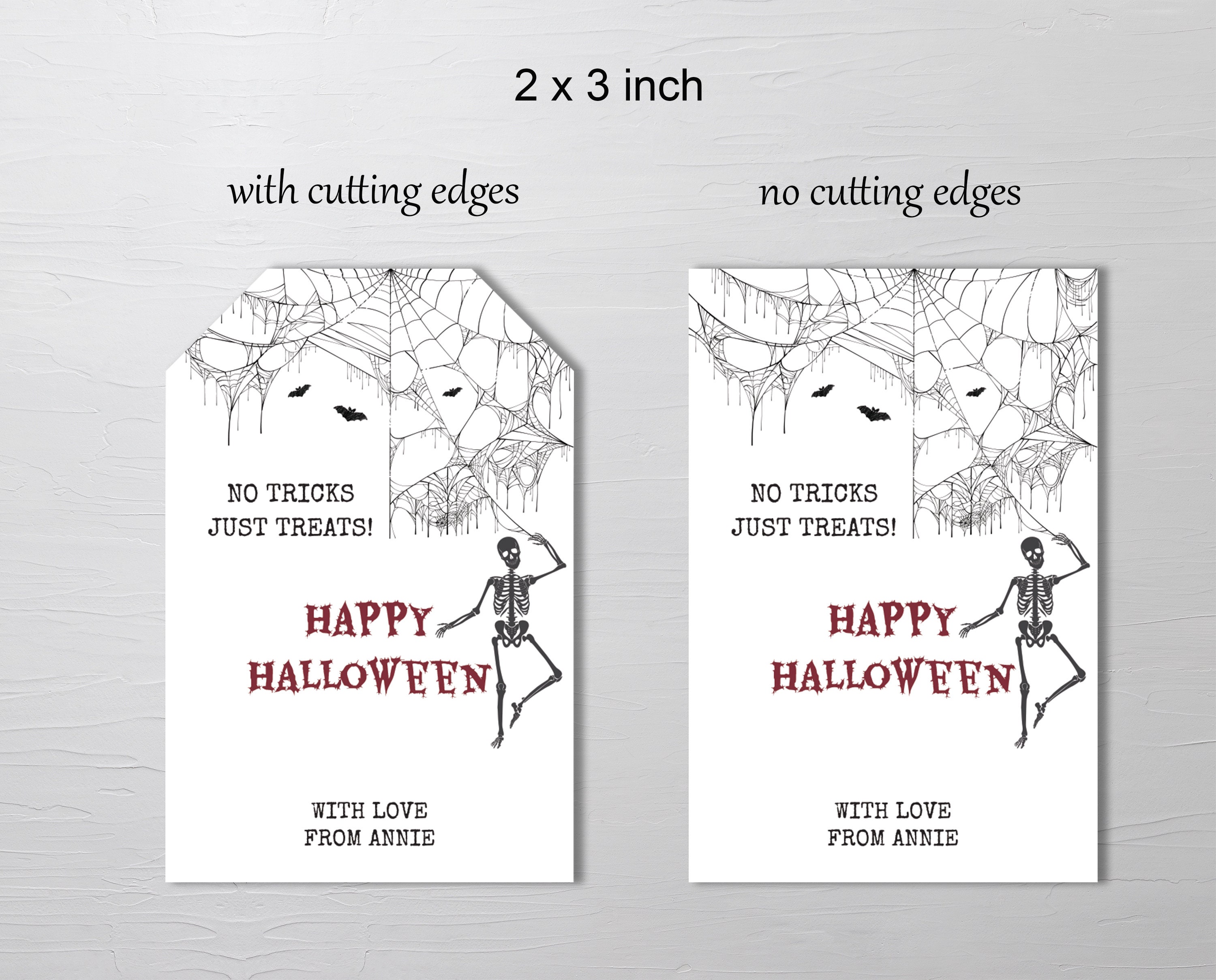 Skeleton Gift Tag Template Trick or Treat Favor Tag Printable - Etsy