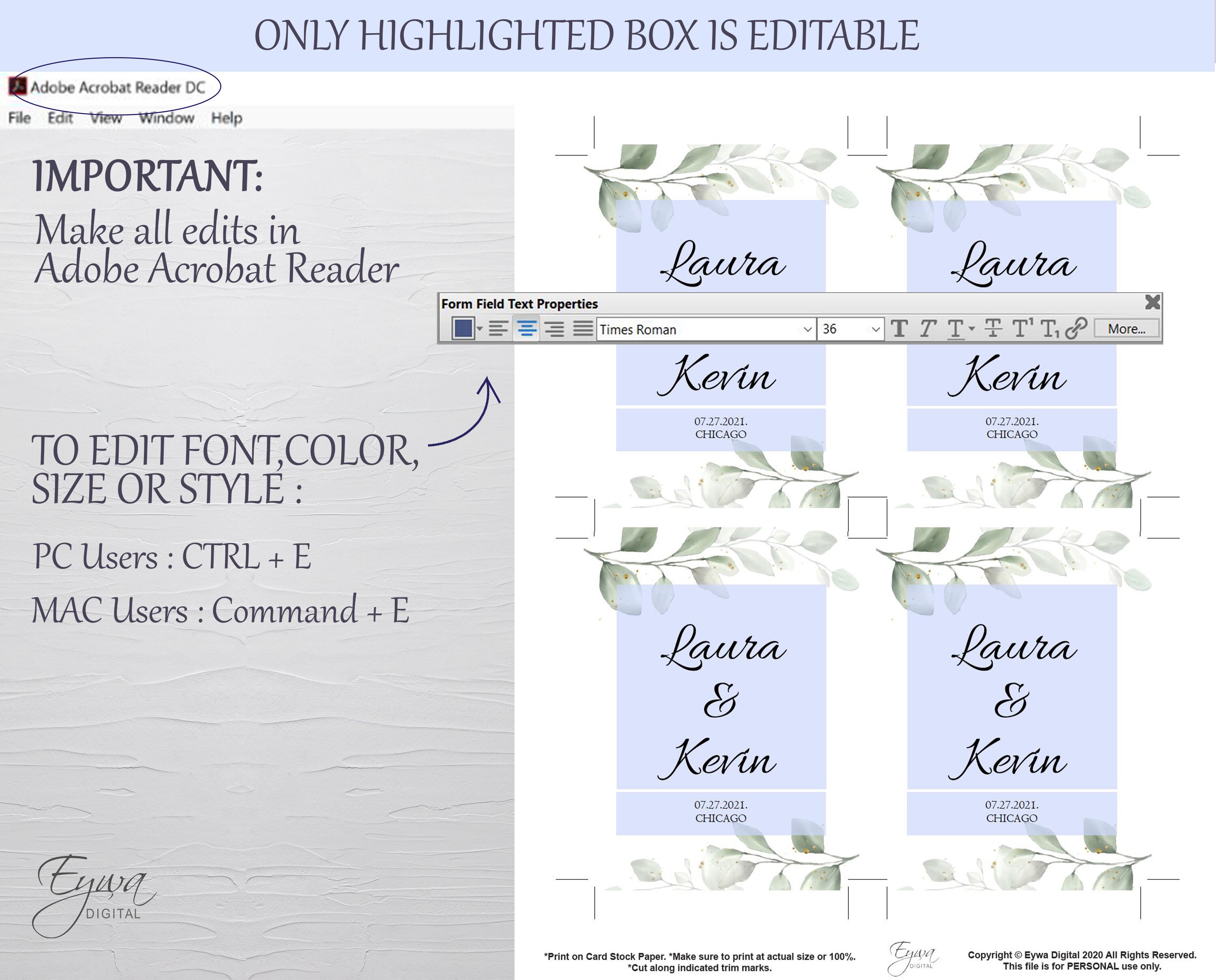 Greenery Wedding Wine Labels Template Editable Wine Bottle Labels ...
