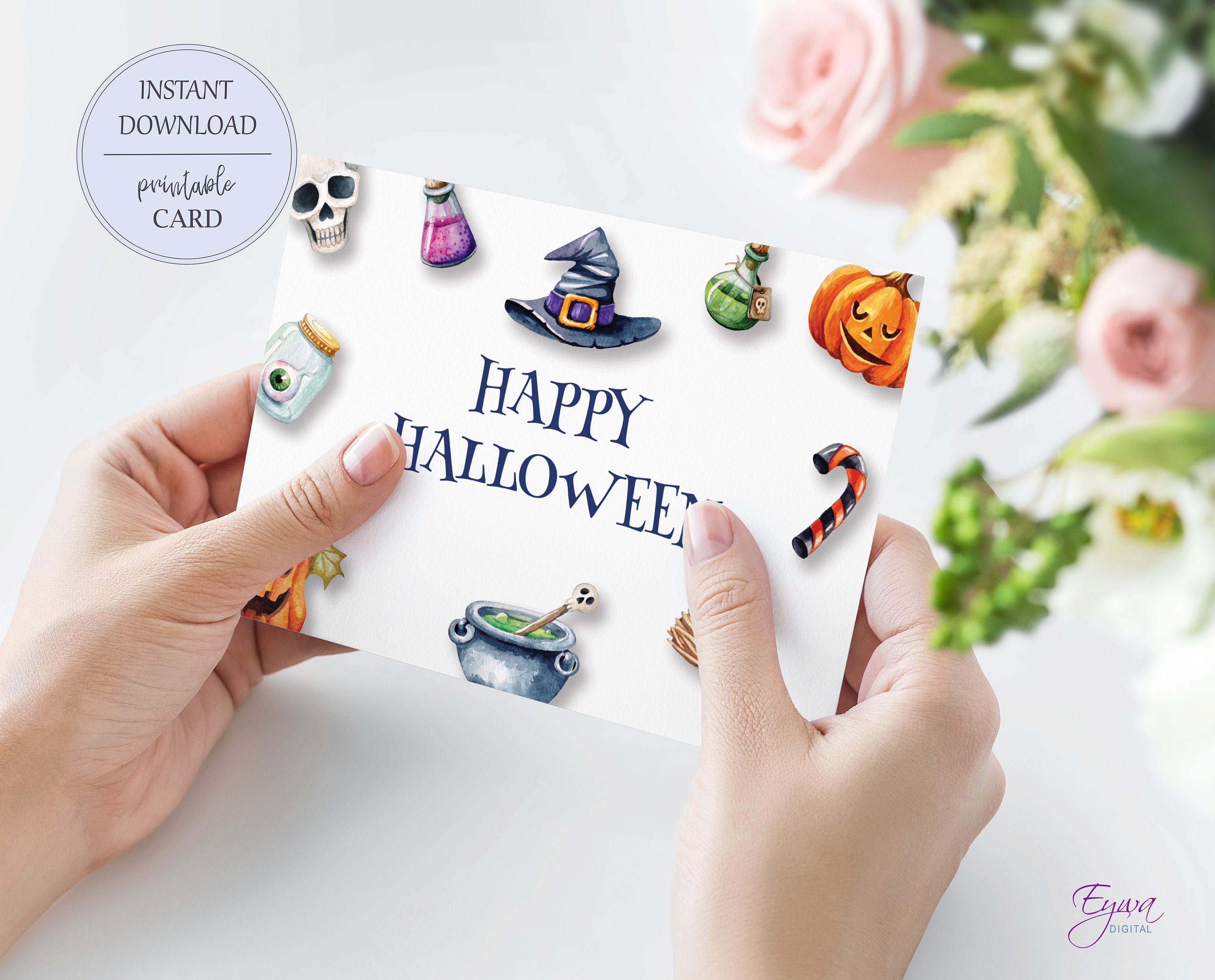 Spooky Halloween Gift Tag Template Trick or Treat Favor Tag - Etsy