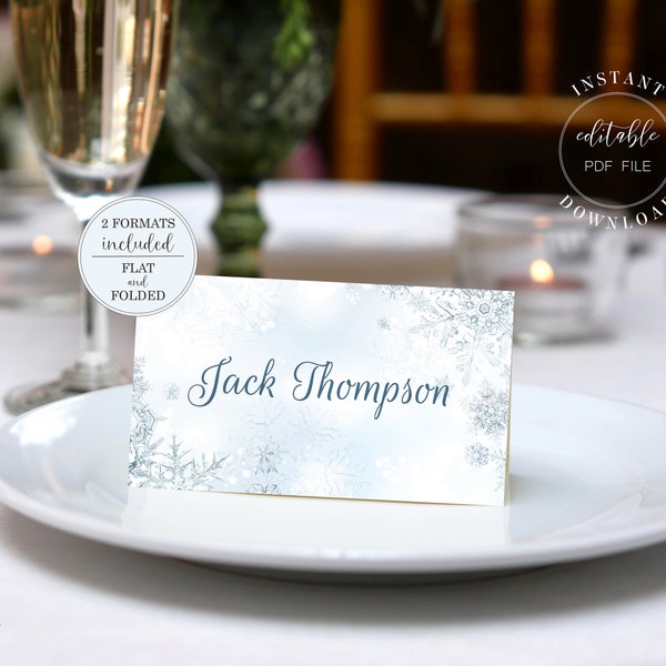 Snowflake Place Card - Etsy