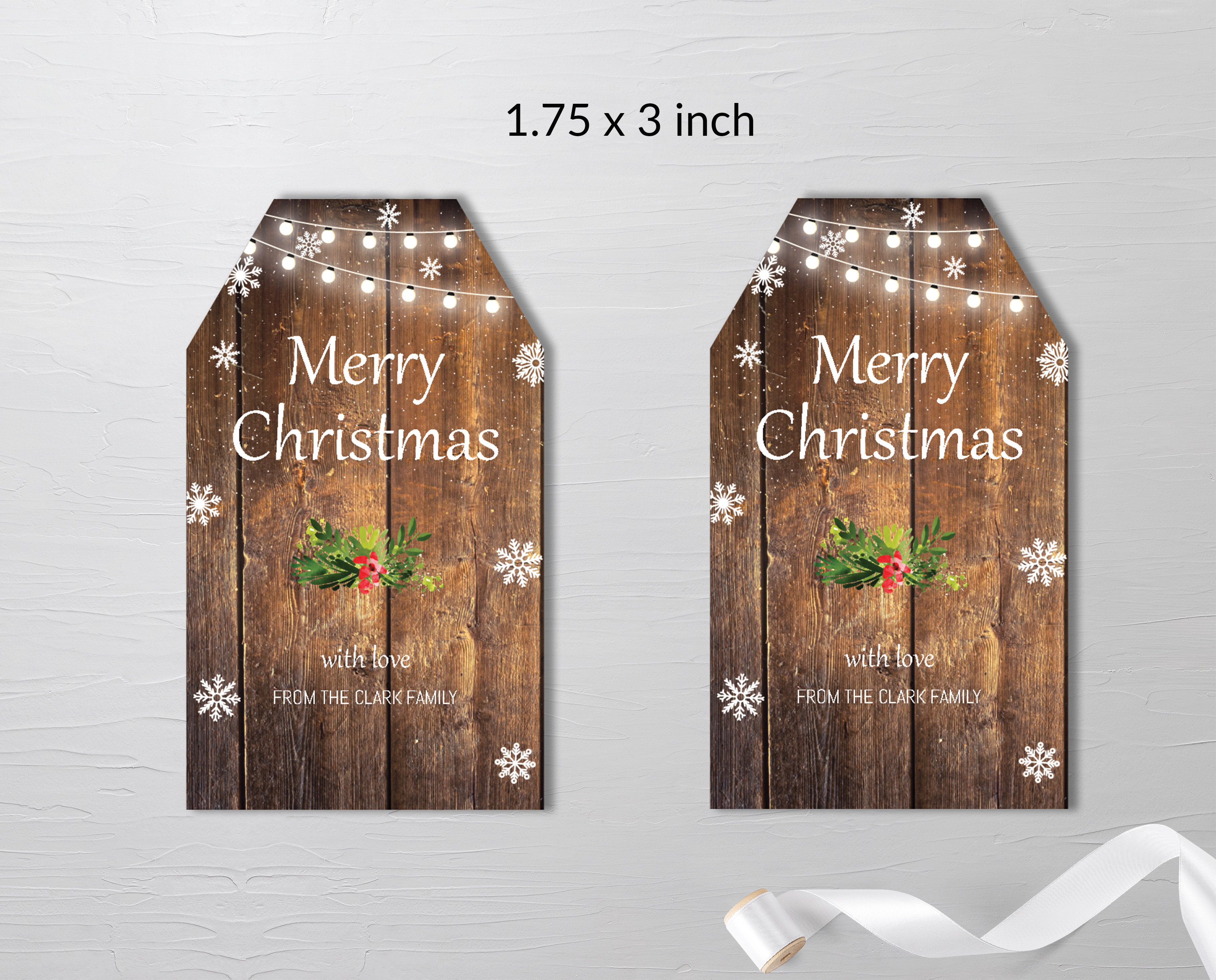 Rustic Christmas Gift Tag Template Printable Christmas Tags - Etsy