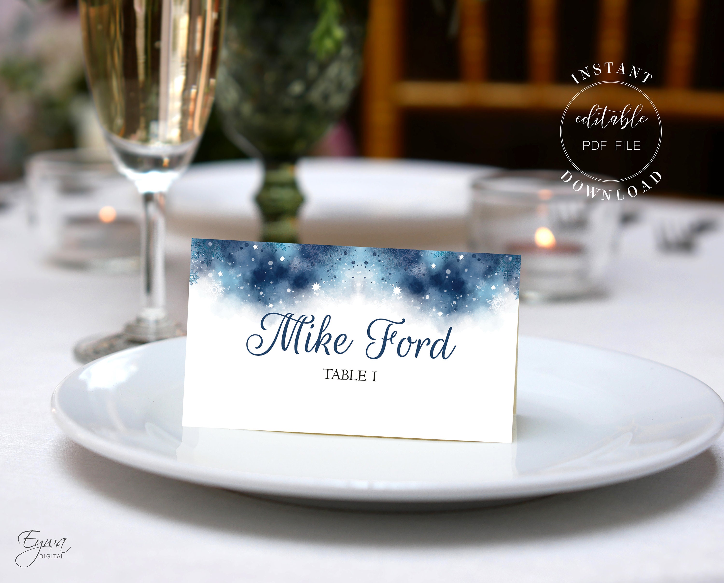 Winter Blue Wedding Table Numbers DIY Table Numbers Blue - Etsy
