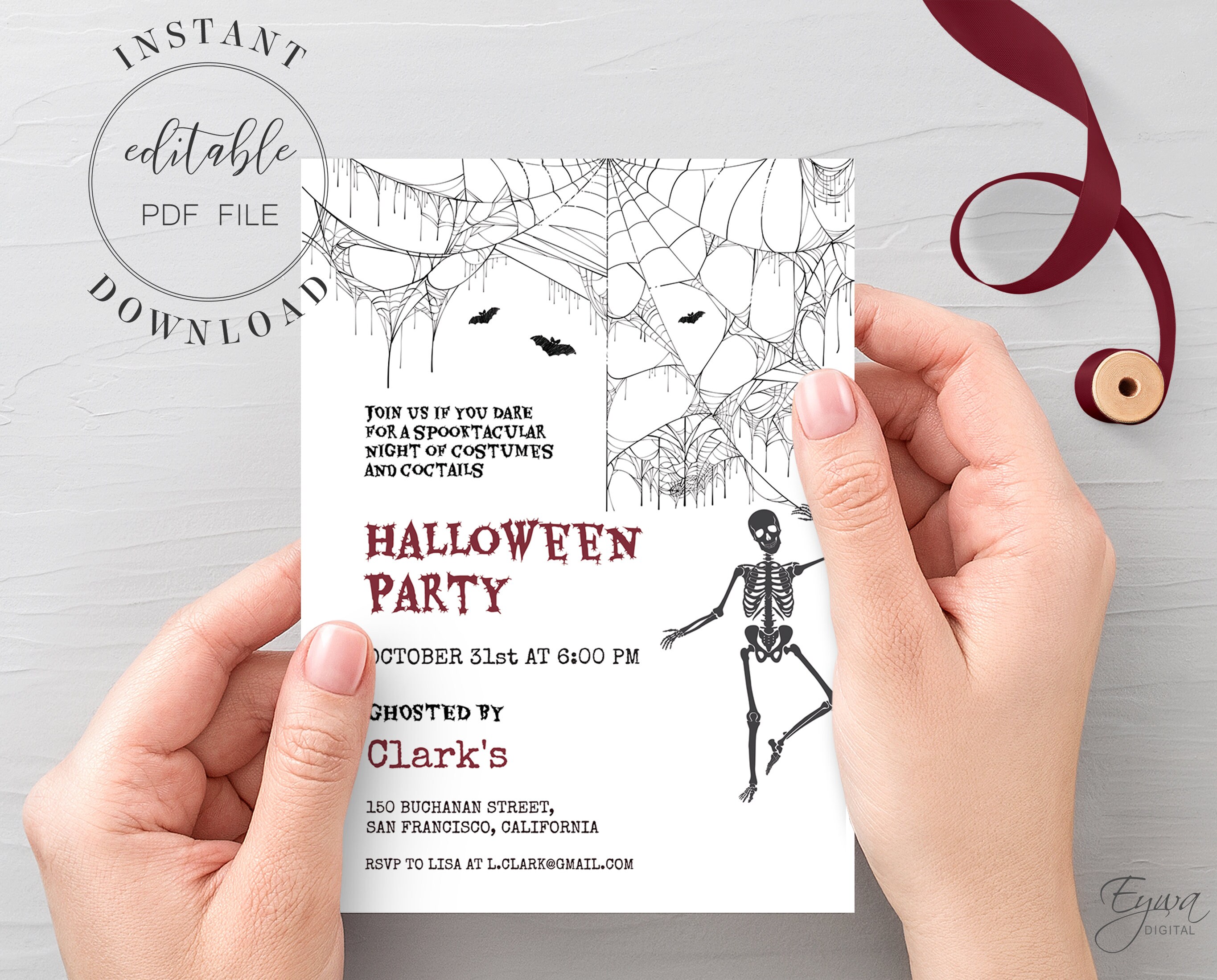 Skeleton Gift Tag Template Trick or Treat Favor Tag Printable Halloween ...