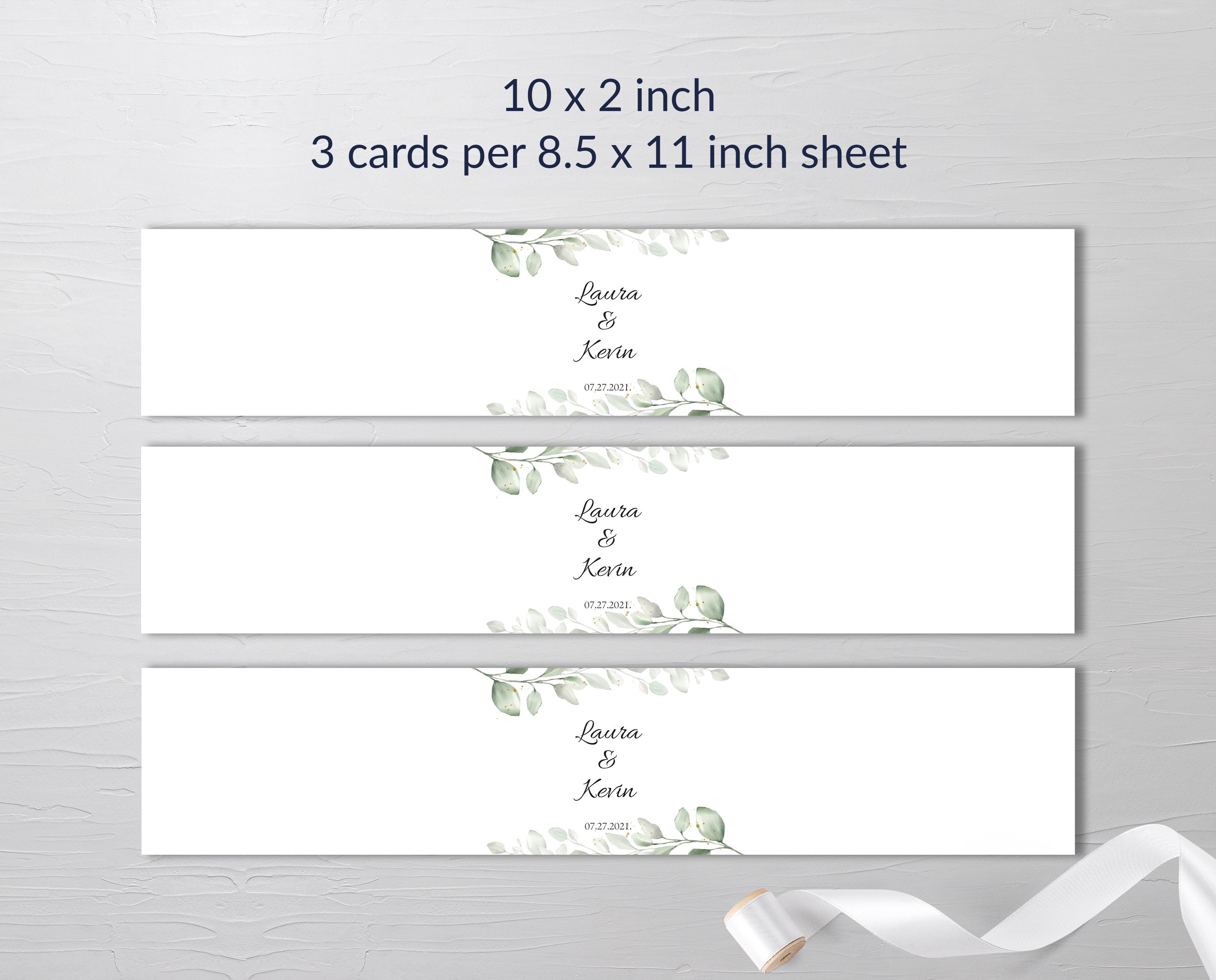 Greenery Water Bottle Labels Template Wedding Water Bottle Labels ...