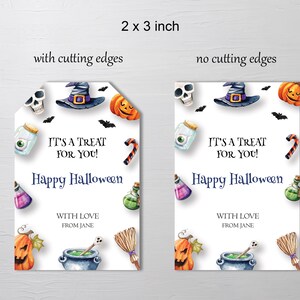Spooky Halloween Gift Tag Template Trick or Treat Favor Tag - Etsy