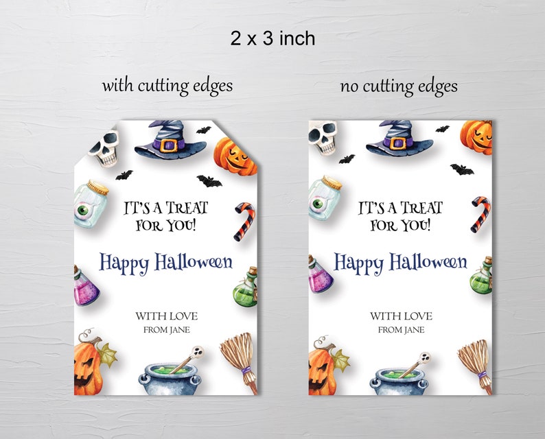 Spooky Halloween Gift Tag Template Trick or Treat Favor Tag - Etsy