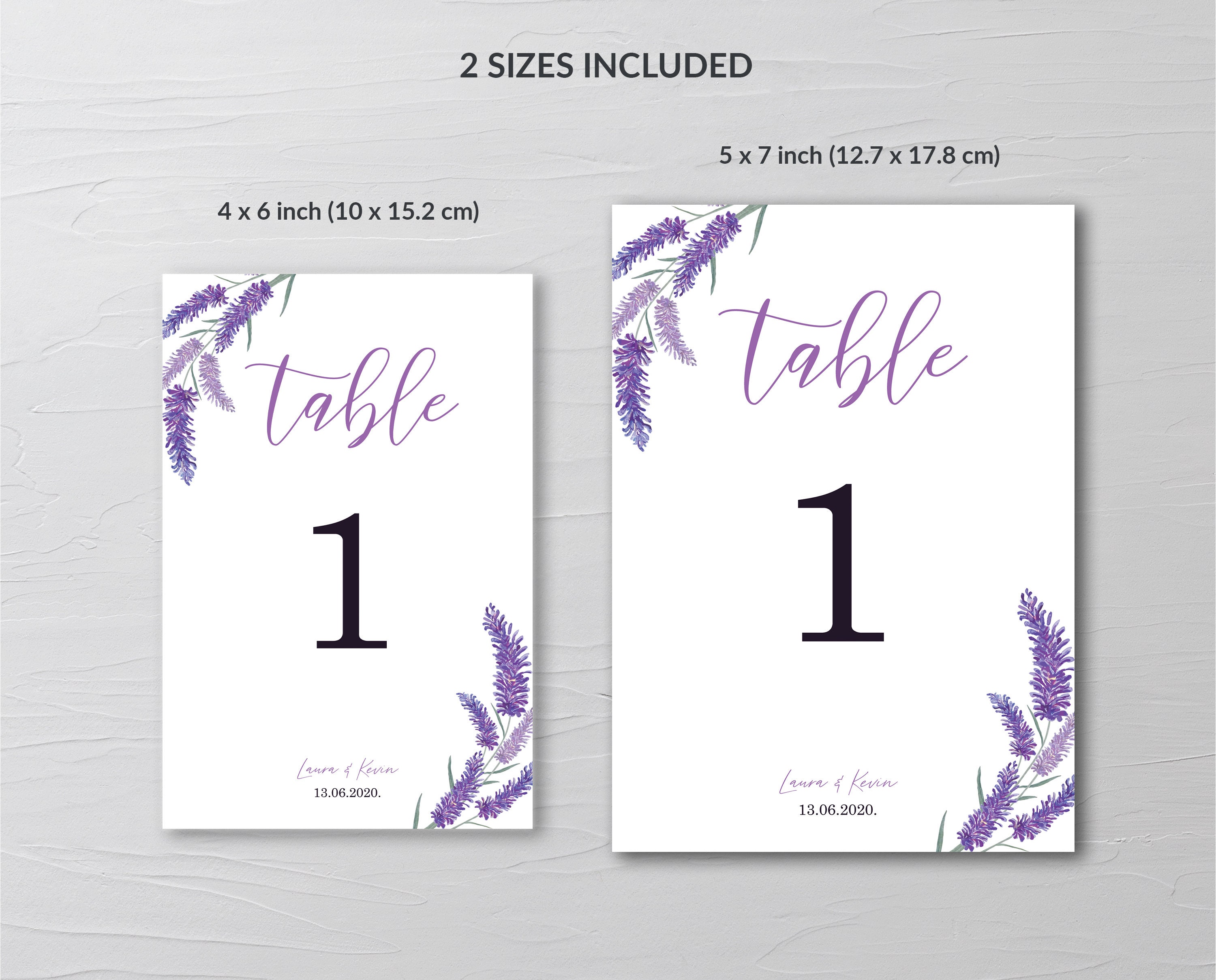 Lavender Table Numbers Wedding Printable Editable Wedding - Etsy