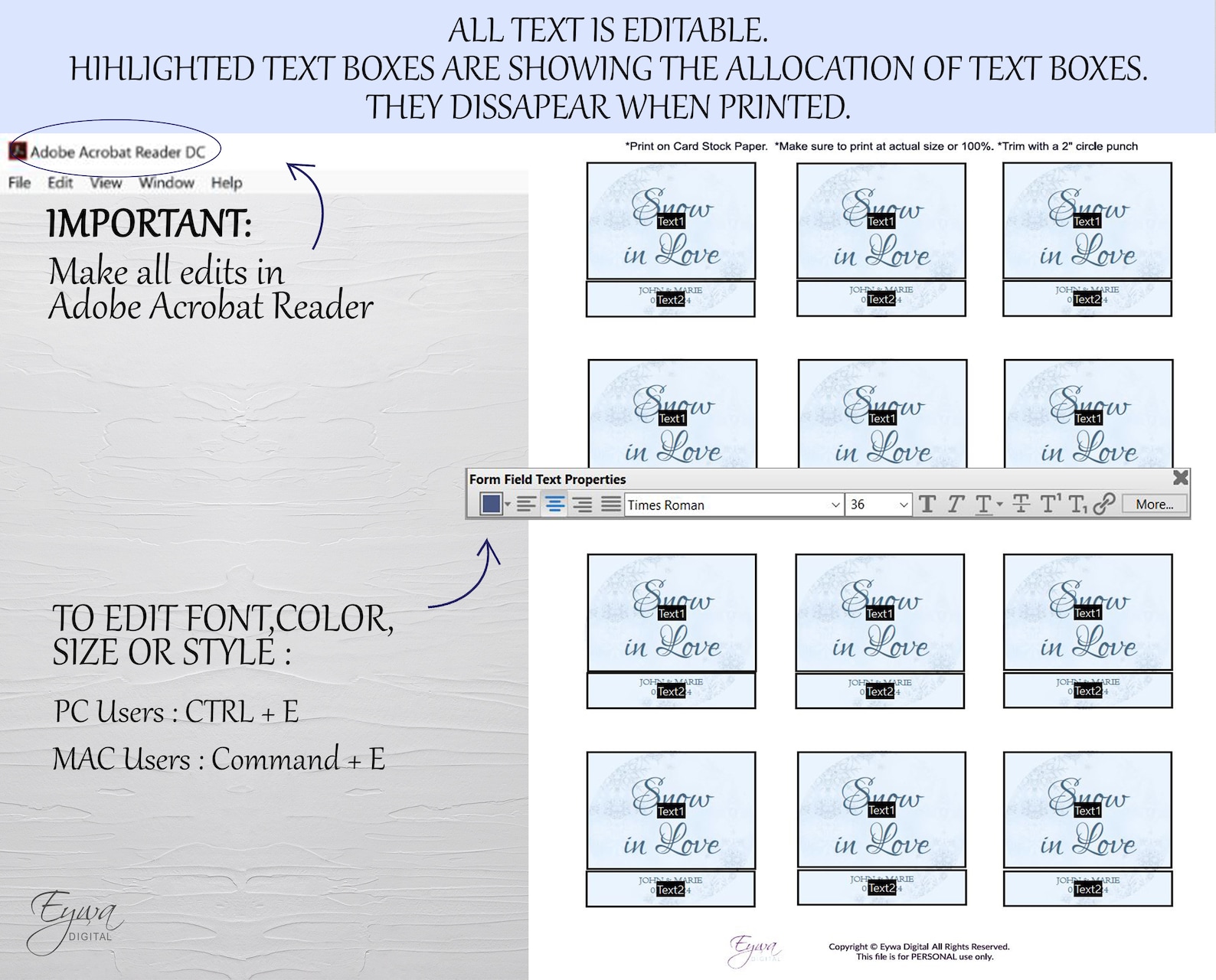 Editable Winter Wonderland Favor Tags Snow in Love Tag Wedding Favors ...