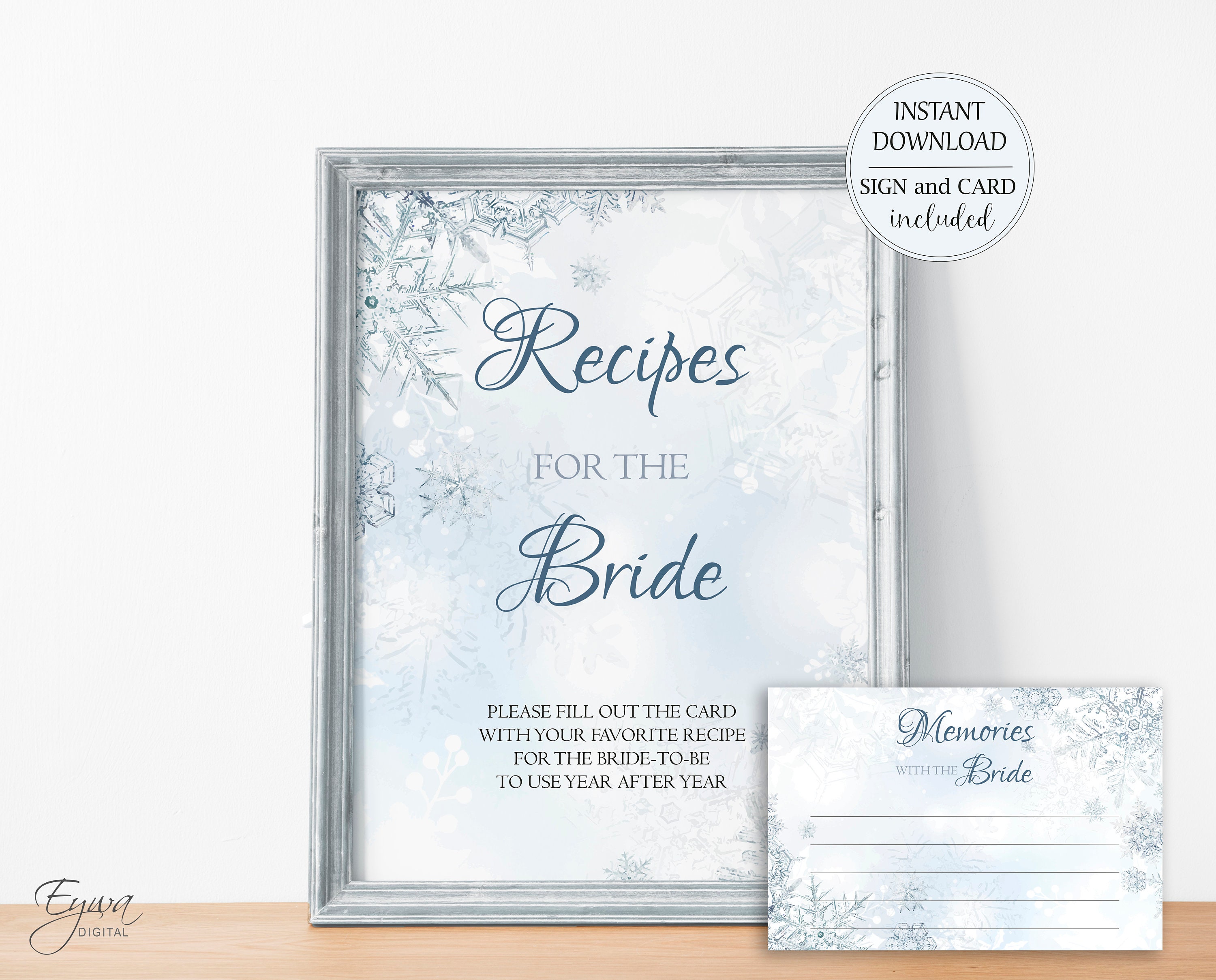 Winter Wonderland Memories With the Bride Sign and Card Game Share a ...