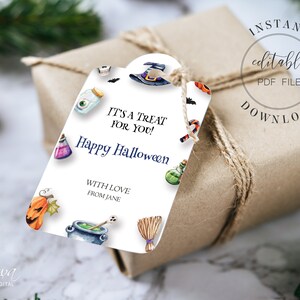 Spooky Halloween Gift Tag Template Trick or Treat Favor Tag - Etsy