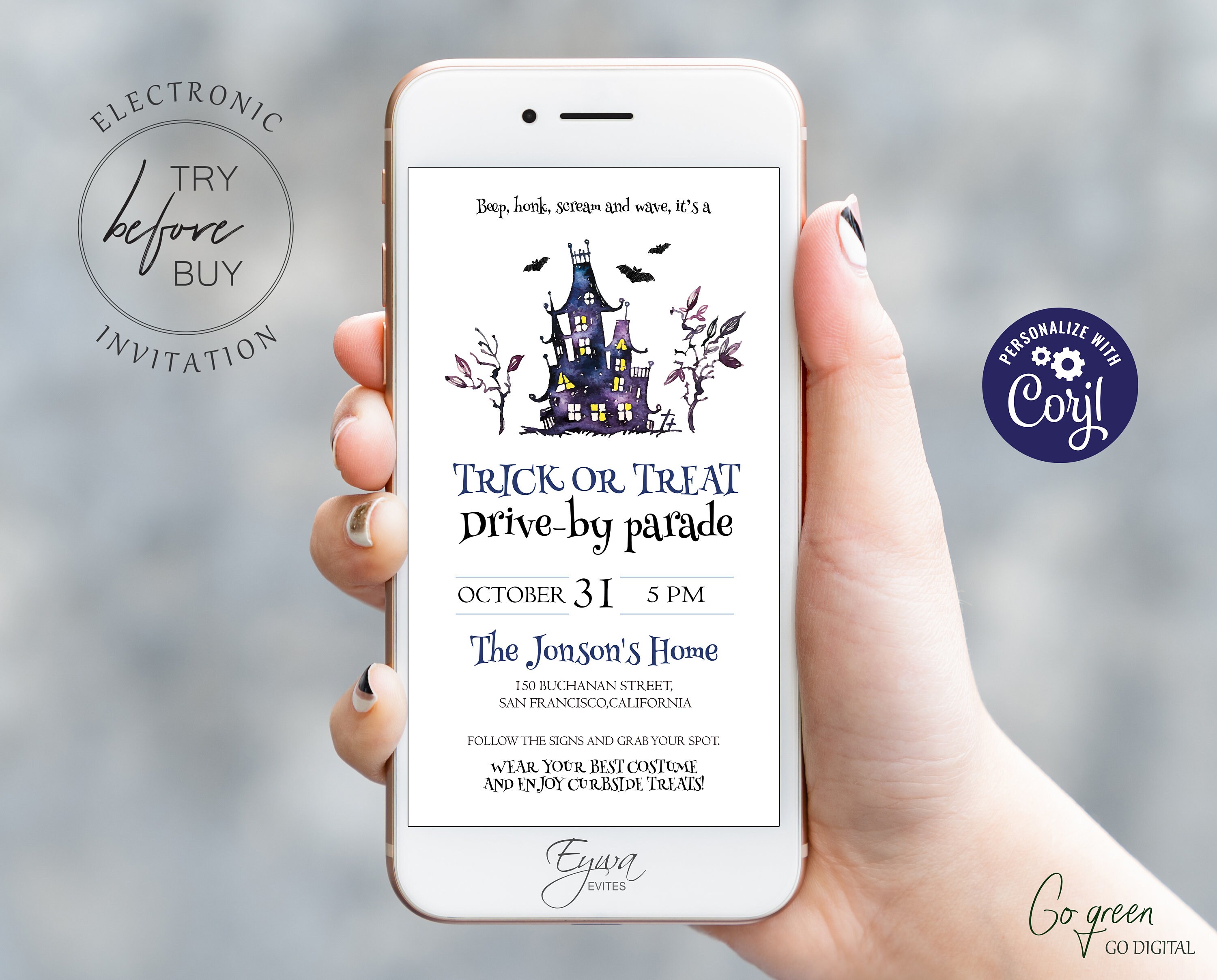 Haunted House Gift Tag Template Trick or Treat Favor Tag - Etsy