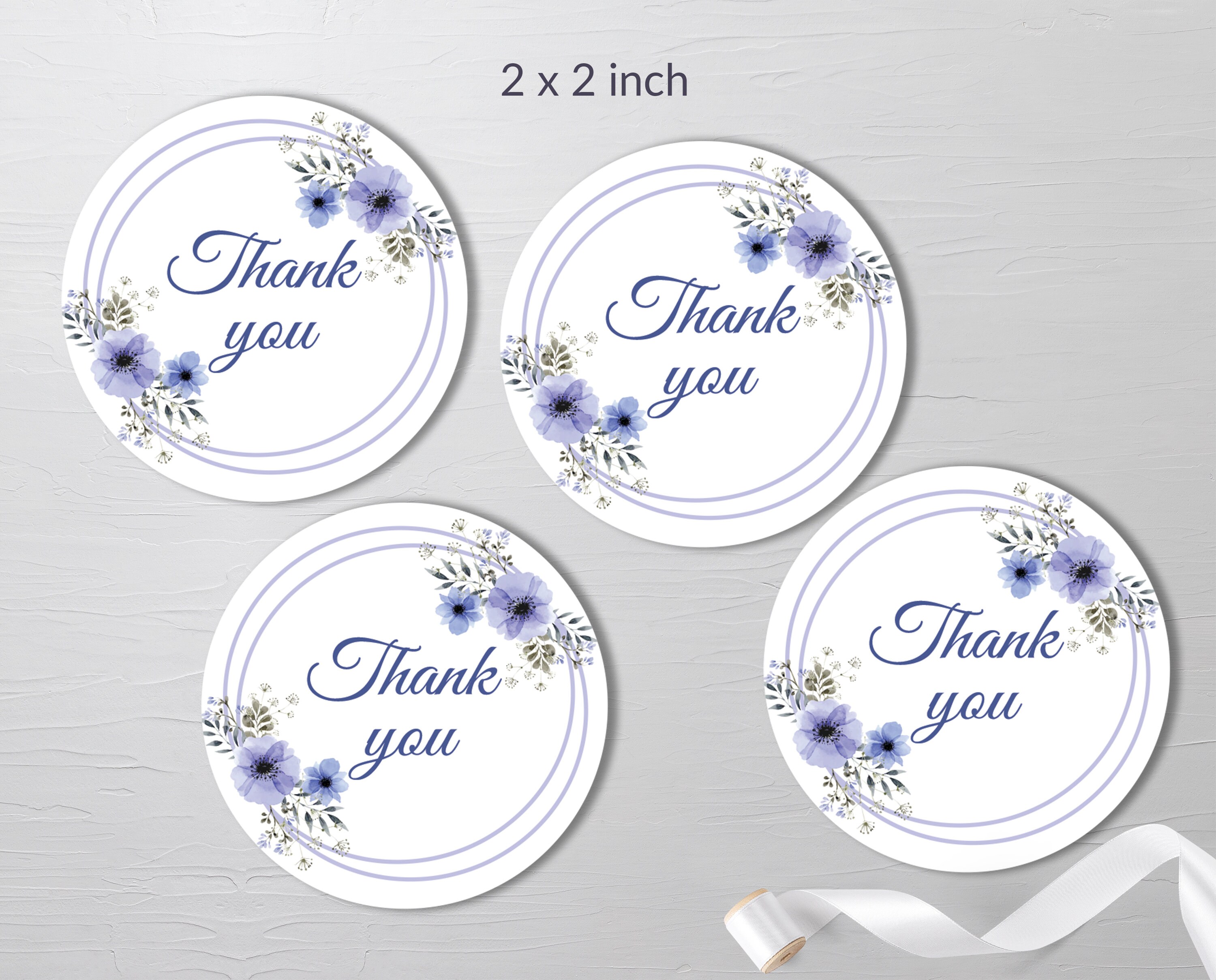 Circle Favor Tags Printable Thank You Tags Floral Wedding Tags - Etsy