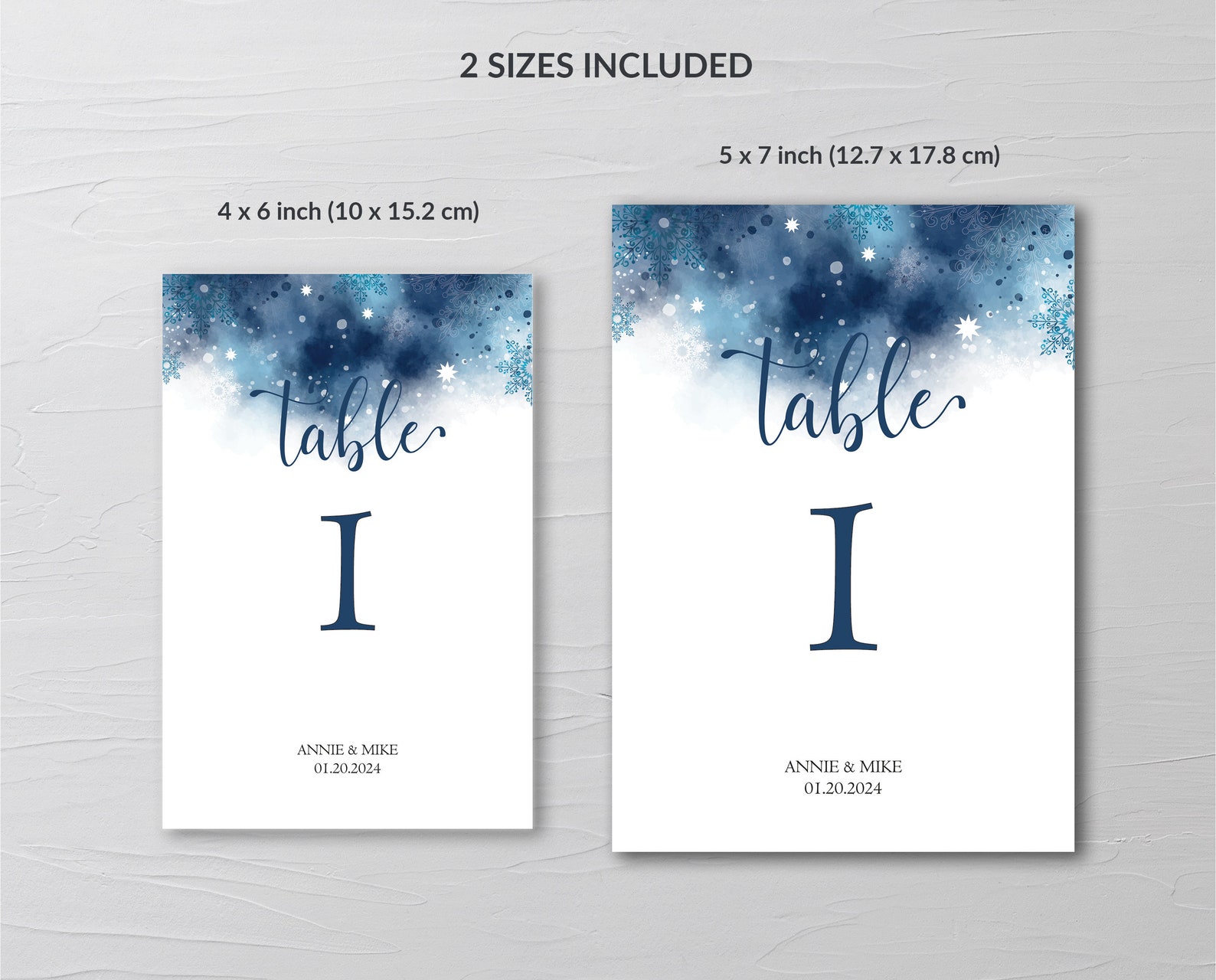 Winter Blue Wedding Table Numbers DIY Table Numbers Blue Wedding Table ...