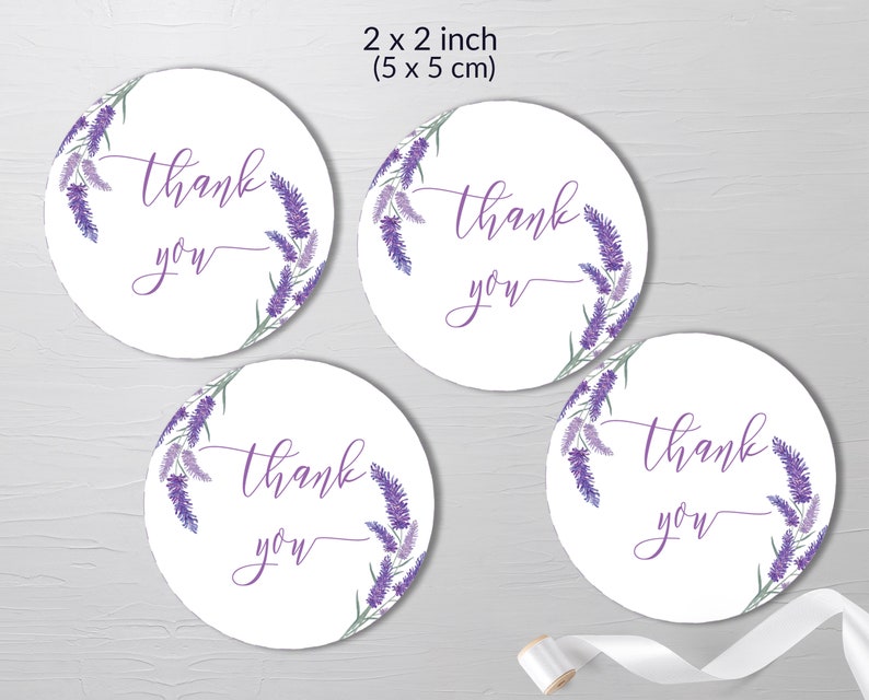 Lavender Favor Tags Printable Violet Thank You Tag Wedding - Etsy
