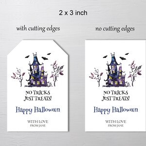 Haunted House Gift Tag Template Trick or Treat Favor Tag - Etsy