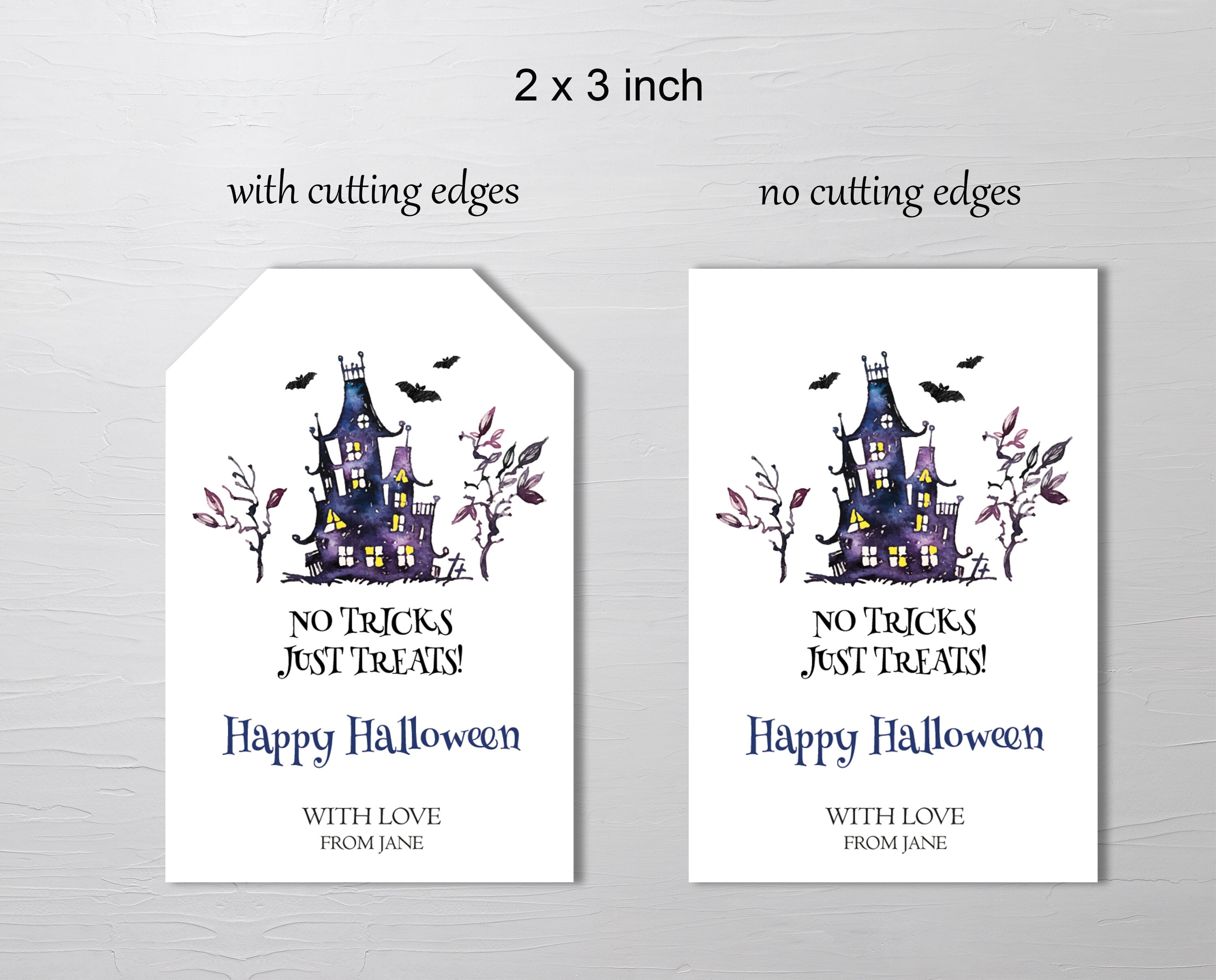 Haunted House Gift Tag Template Trick or Treat Favor Tag - Etsy