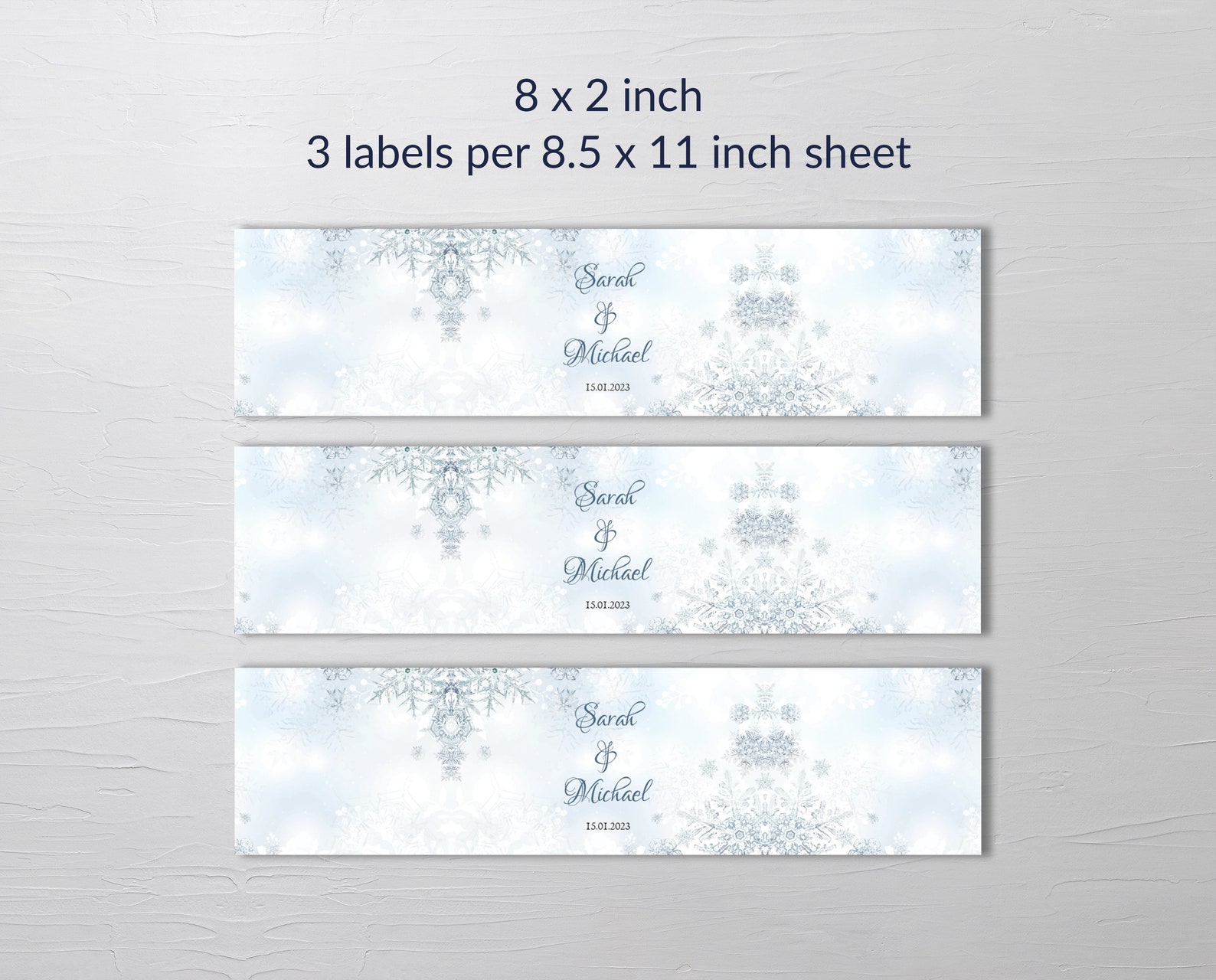 Winter Wonderland Water Bottle Labels Template Wedding Water Bottle ...