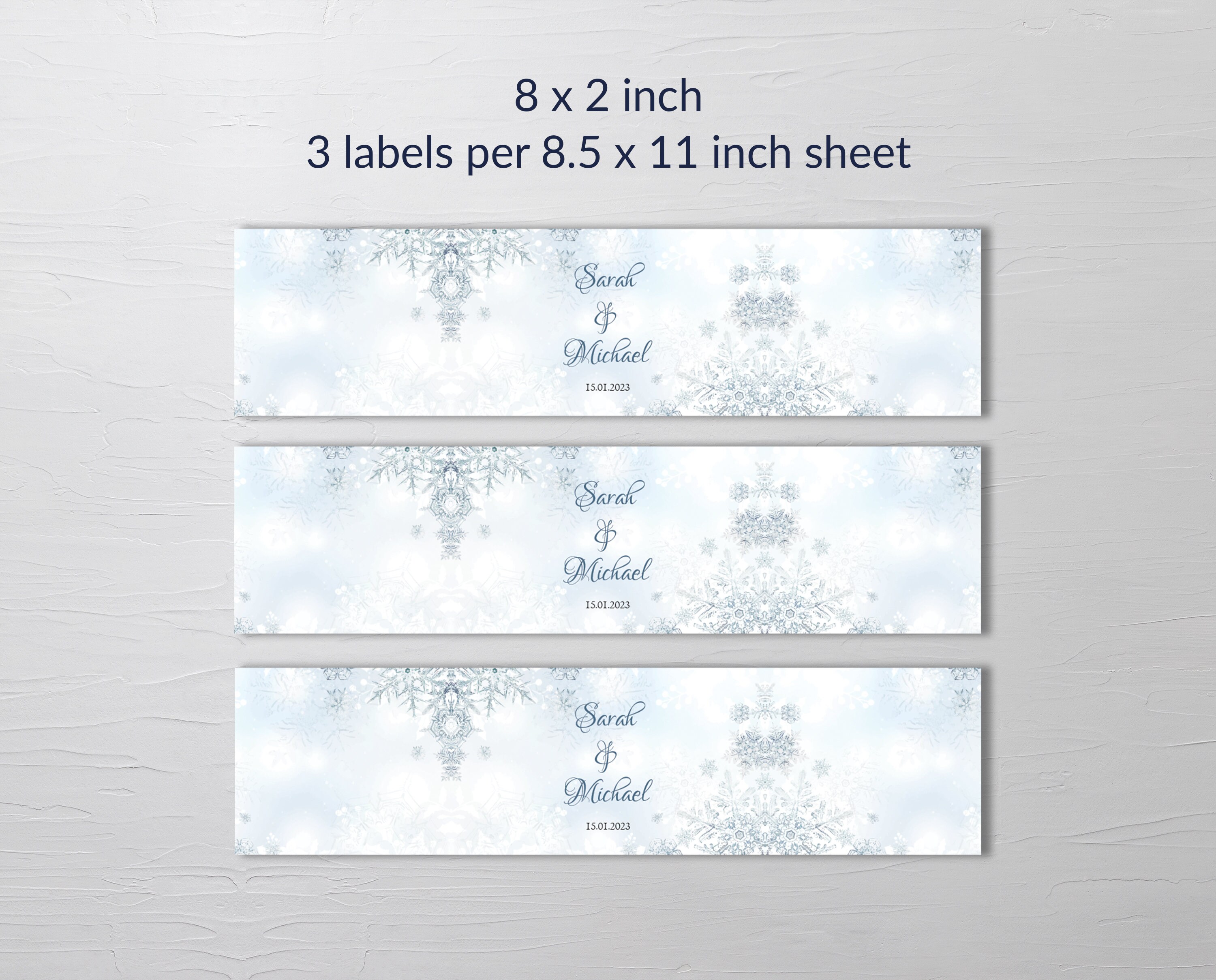 Winter Wonderland Water Bottle Labels Template Wedding Water Bottle ...