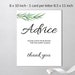 Greenery Advice Sign and Cards Wedding Printable Advice Card - Etsy