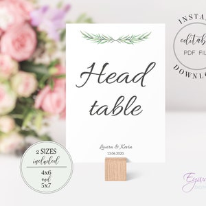 Greenery Table Numbers Wedding Printable Editable Wedding Numbers Green ...