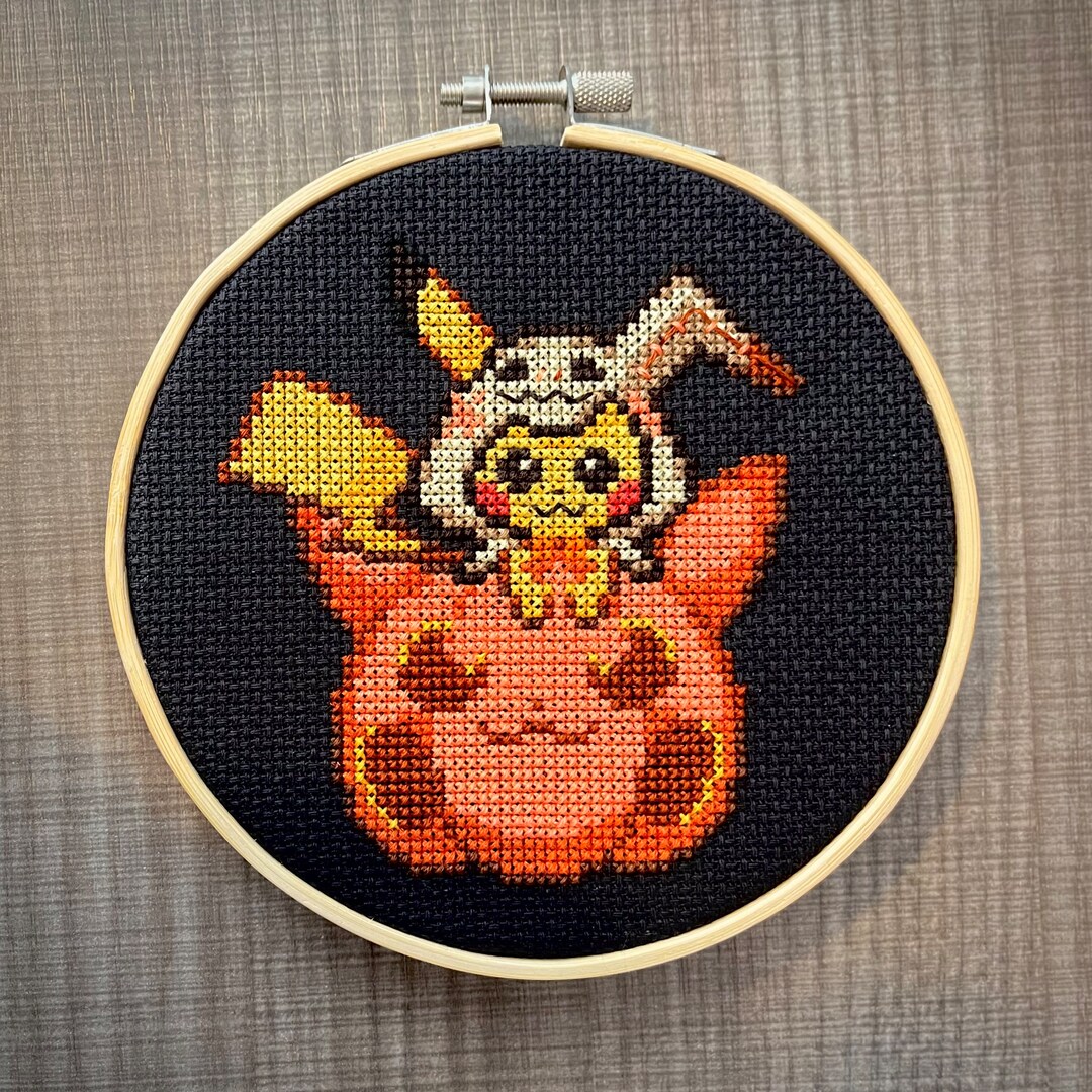 Pumpkin Pikachu Cross Stitch Pattern PDF - Etsy