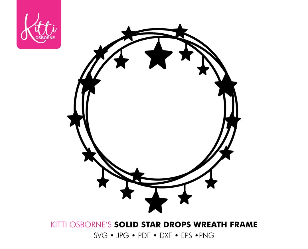 Solid Star Drops Frame Paper Cut Template Machine Cutting SVG - Etsy