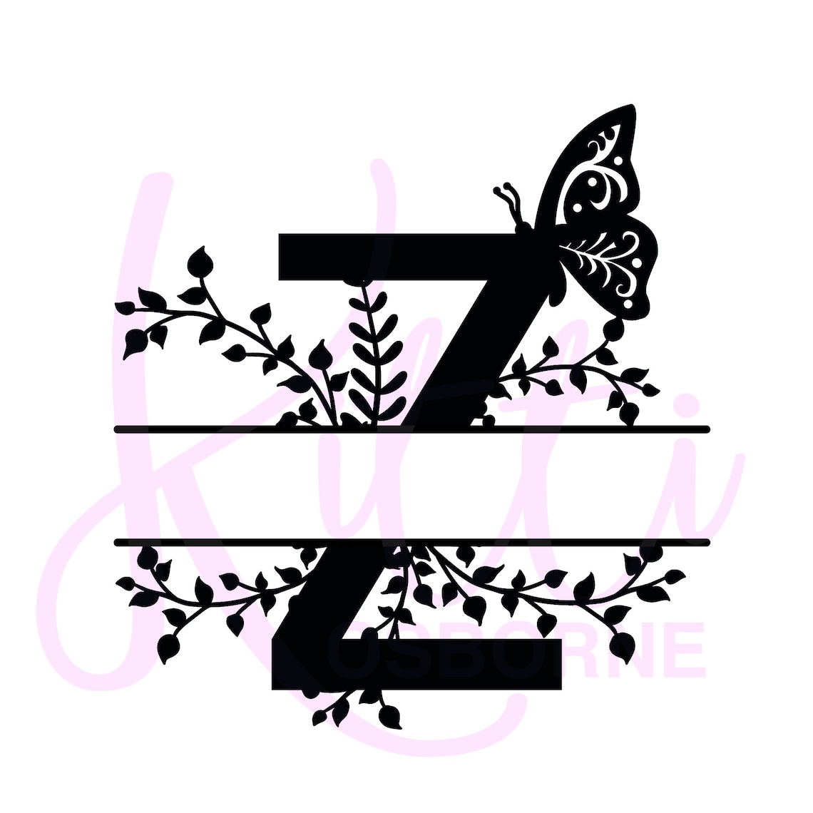 Letter Z SVG Monogram Alphabet. Paper Cut/vinyl Template - Etsy