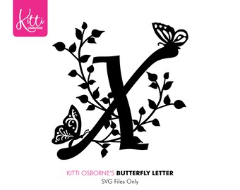 SVG Butterfly Alphabet Letter X - Etsy