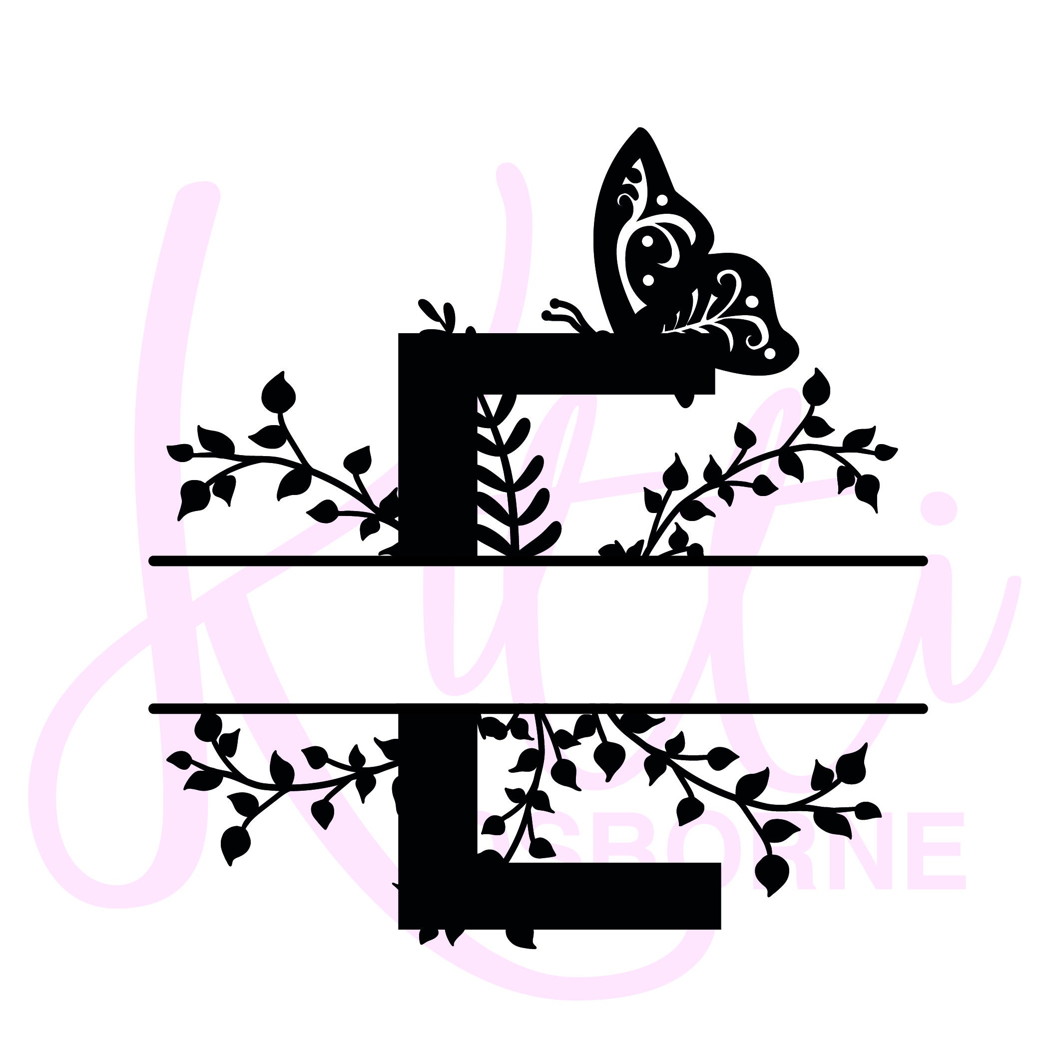 Letter E SVG Monogram Alphabetpaper Cut Tempate - Etsy