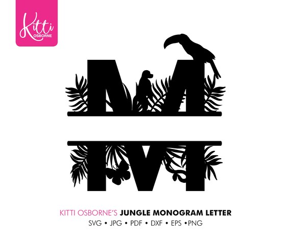 Letter M SVG Jungle Monogram Alphabet. Paper cut/vinyl | Etsy
