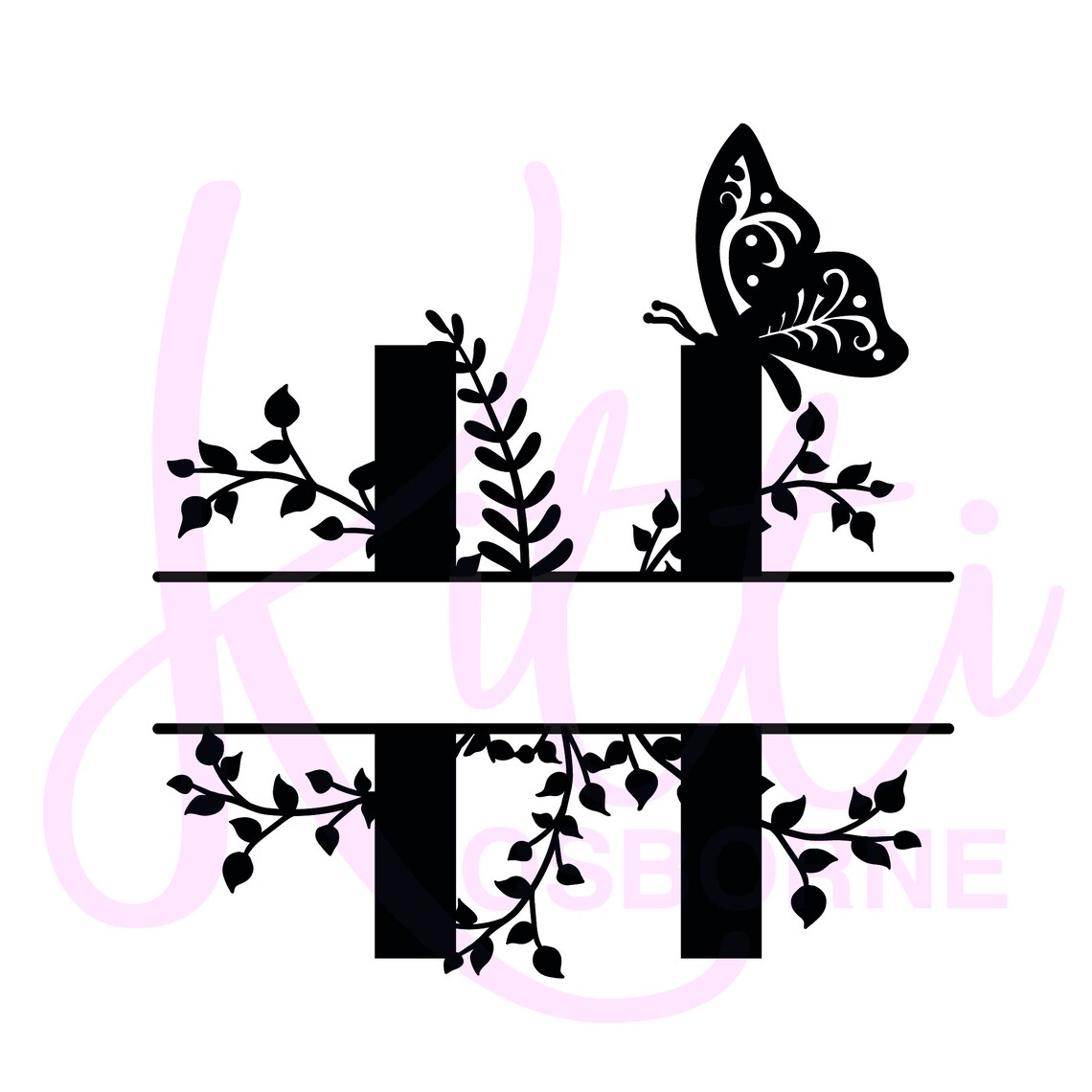 Letter H, SVG Monogram Alphabet, Paper Cut Template - Etsy