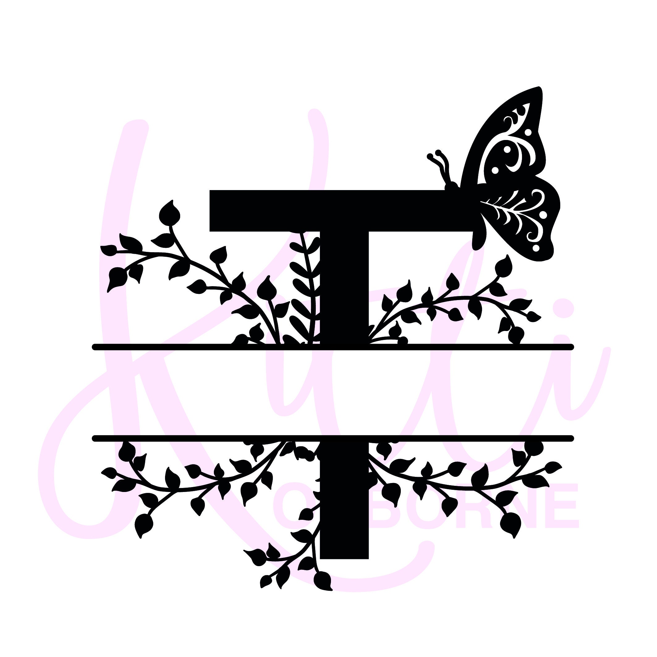 Letter T, SVG Monogram Alphabet, Paper Cut Template - Etsy