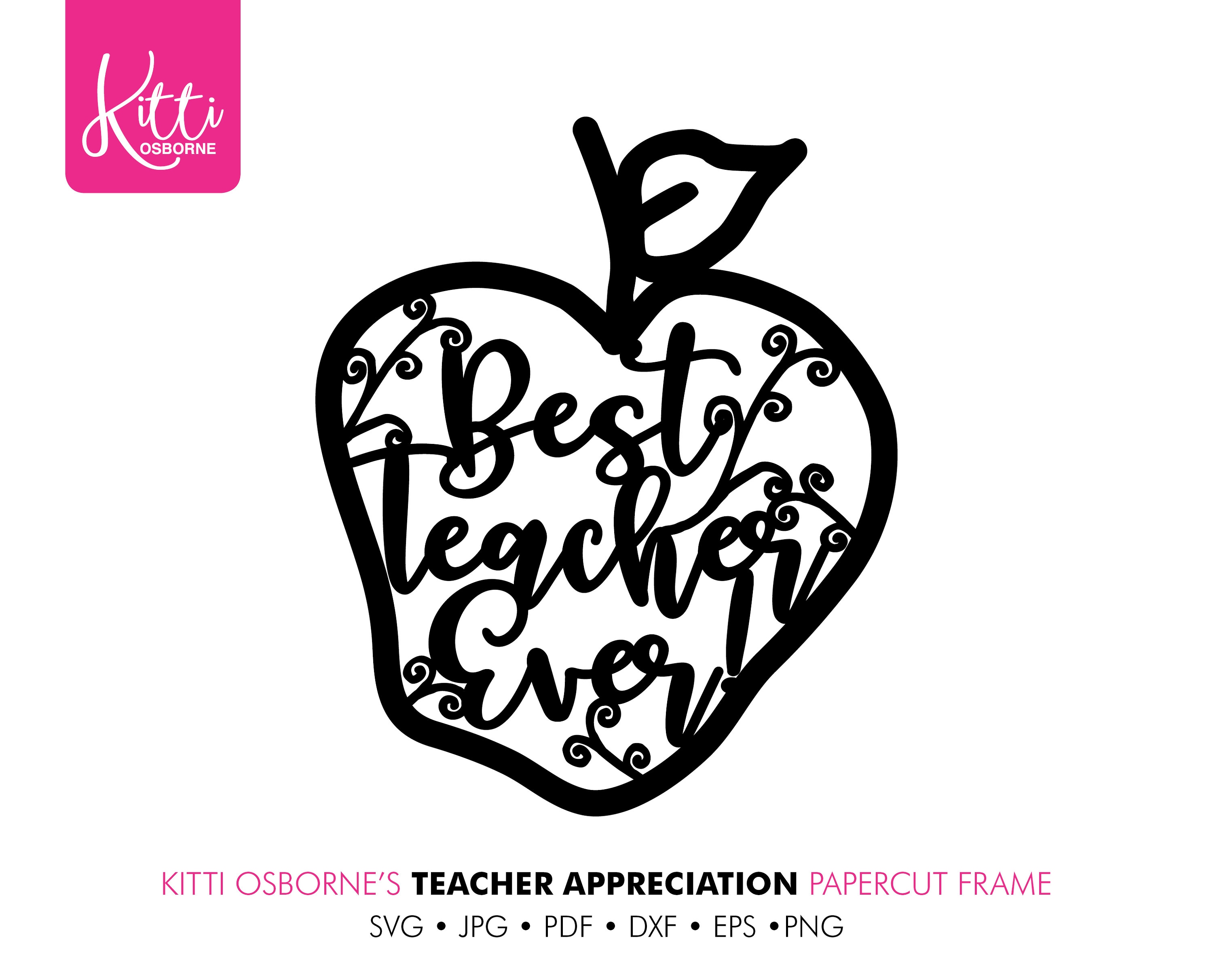 Best Teacher Ever Teacher Appreciation Paper Cut Template Machine ...