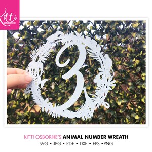 6th Birthday, Animal Number 6 Frame Paper Cut Template Machine Cutting ...