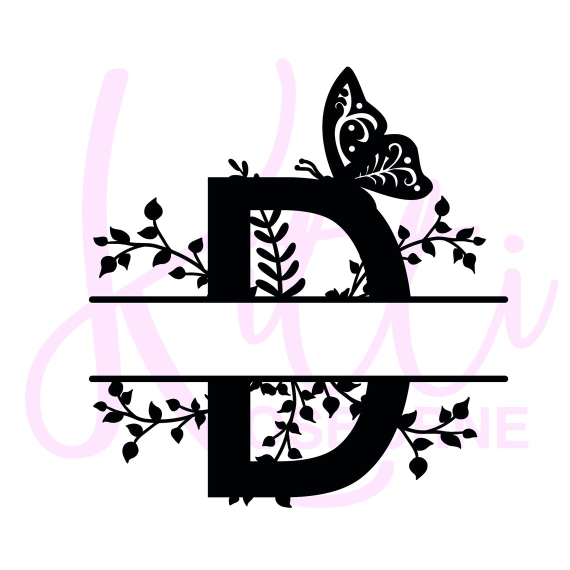 Letter D, SVG Monogram Alphabet, Paper Cut Template - Etsy